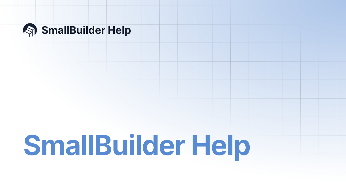 SmallBuilder Help